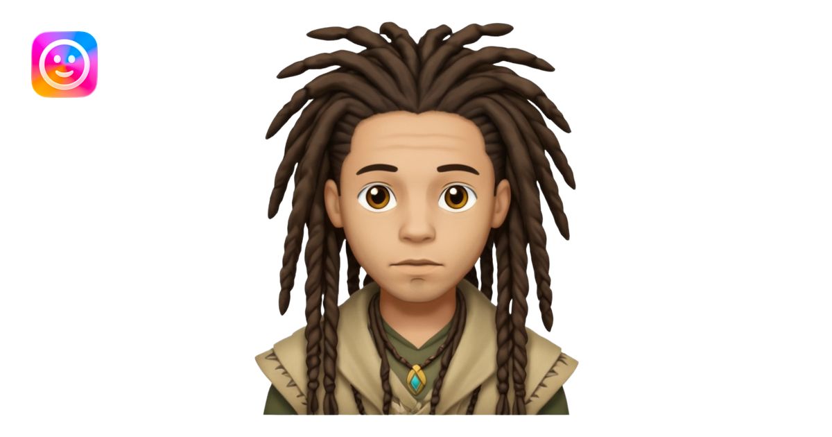 Lightskin Animoji male with dreads emoji | AI Emoji Generator