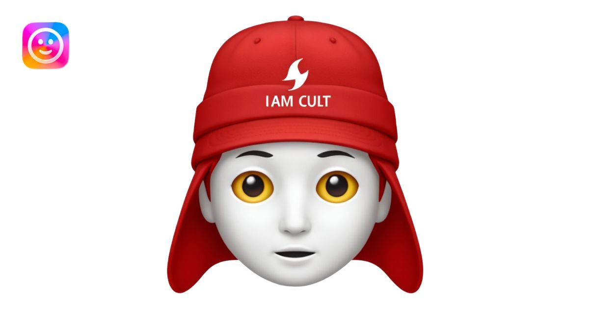 Red hat with no person in it that says "I AM IN A CULT" in white text ...