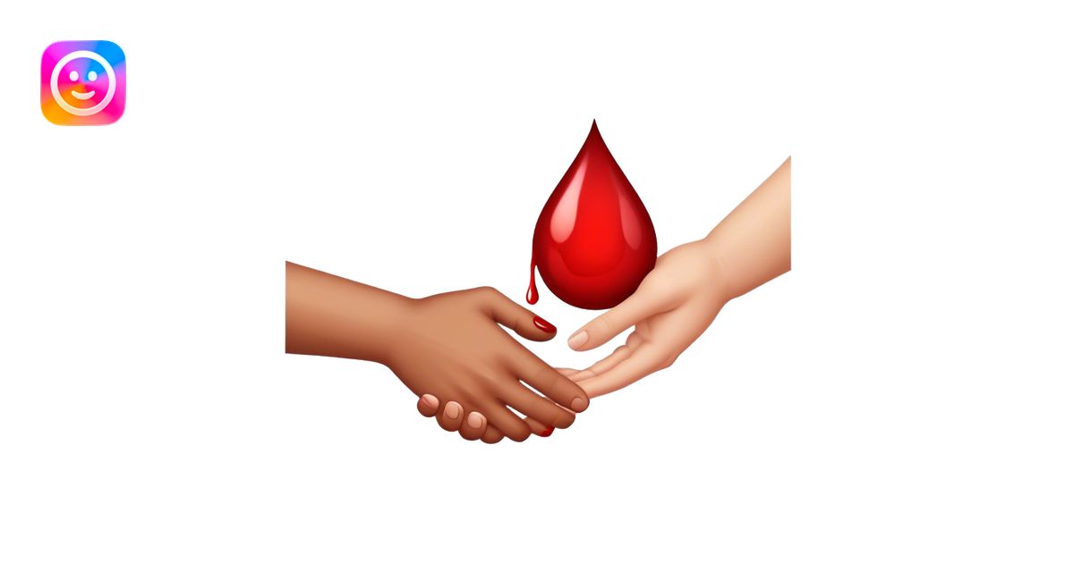 handshake, blood drop emoji | AI Emoji Generator