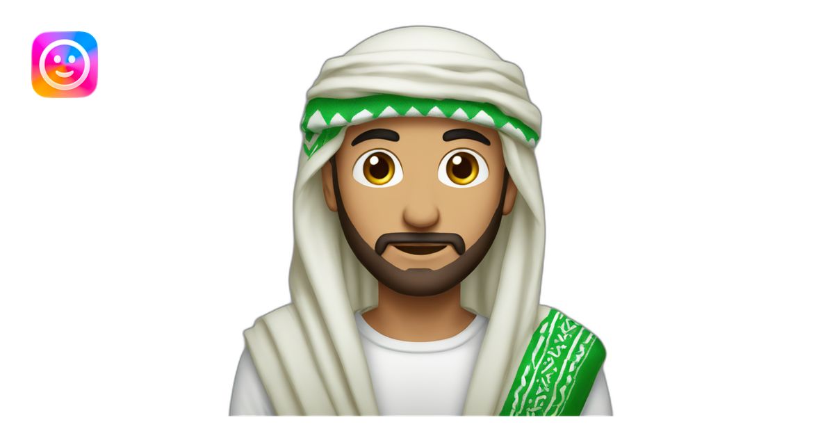 Arab men with saudi shemagh emoji | AI Emoji Generator