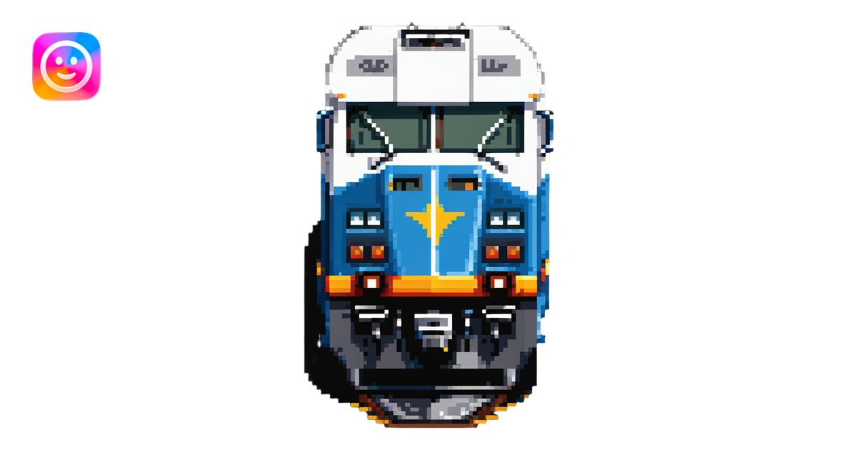 electric Amtrak locomotive, front view illustration | AI Emoji Generator
