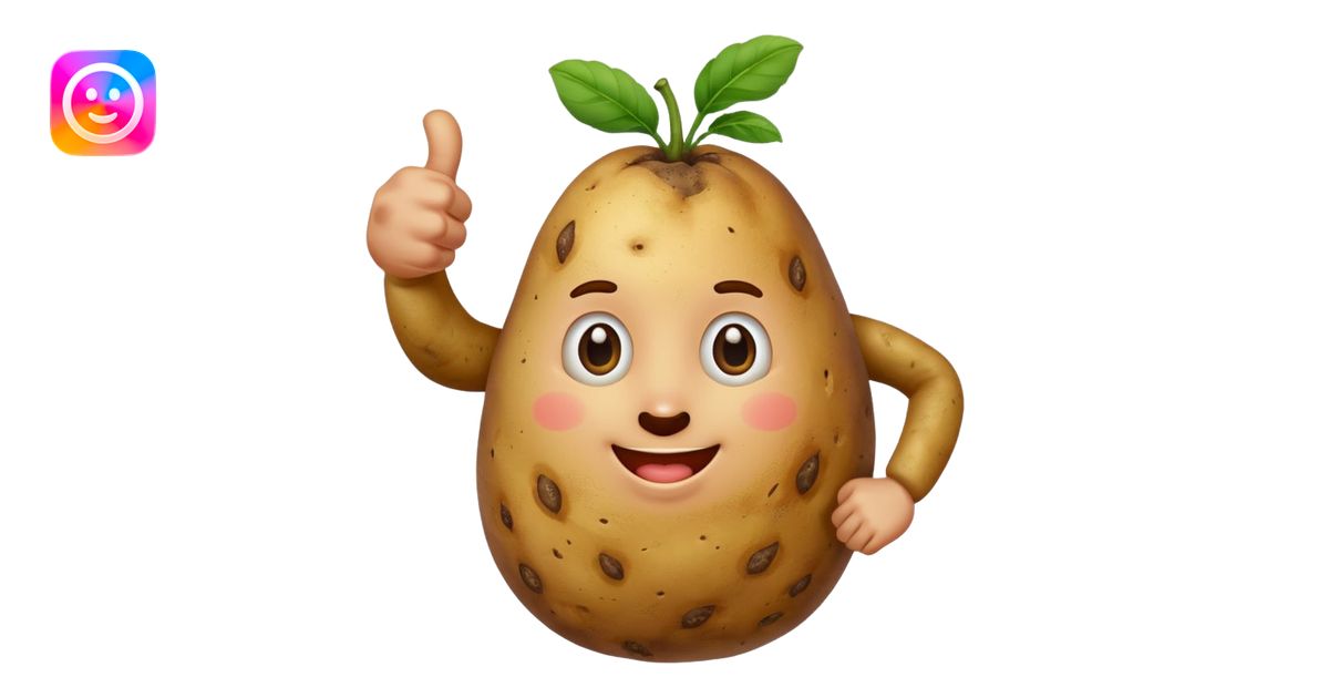 A Potato Doing a Thumbs up emoji | AI Emoji Generator