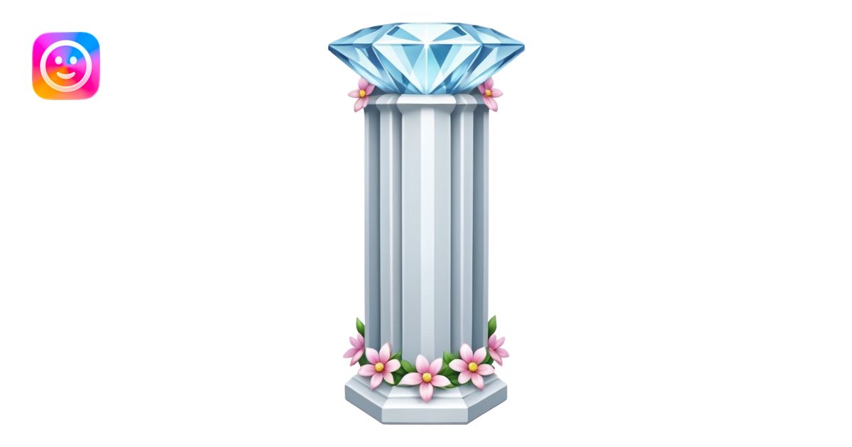 generate beautiful white crystal pillar intricate front view more ...