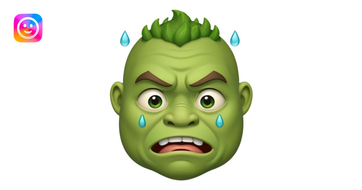 An oger is crying with tears in his eyes emoji | AI Emoji Generator
