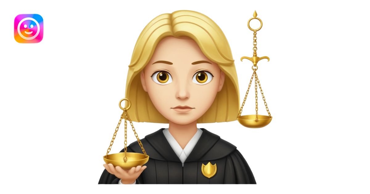 Fancy judge with golden scales emoji | AI Emoji Generator