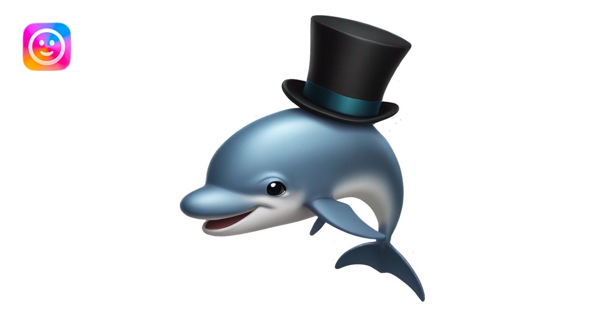 delfin with a top hat emoji | AI Emoji Generator