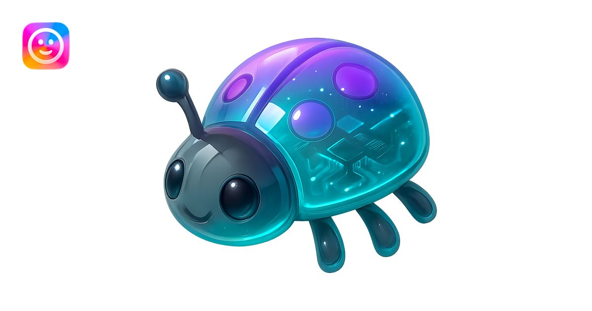 cute bug with shiny shell 3D illustration | AI Emoji Generator
