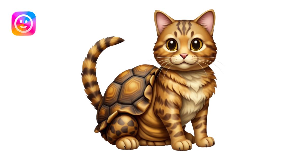 cinematic-[tortoise shell tabby cat]-realistic-full-body-sitting-emoji ...
