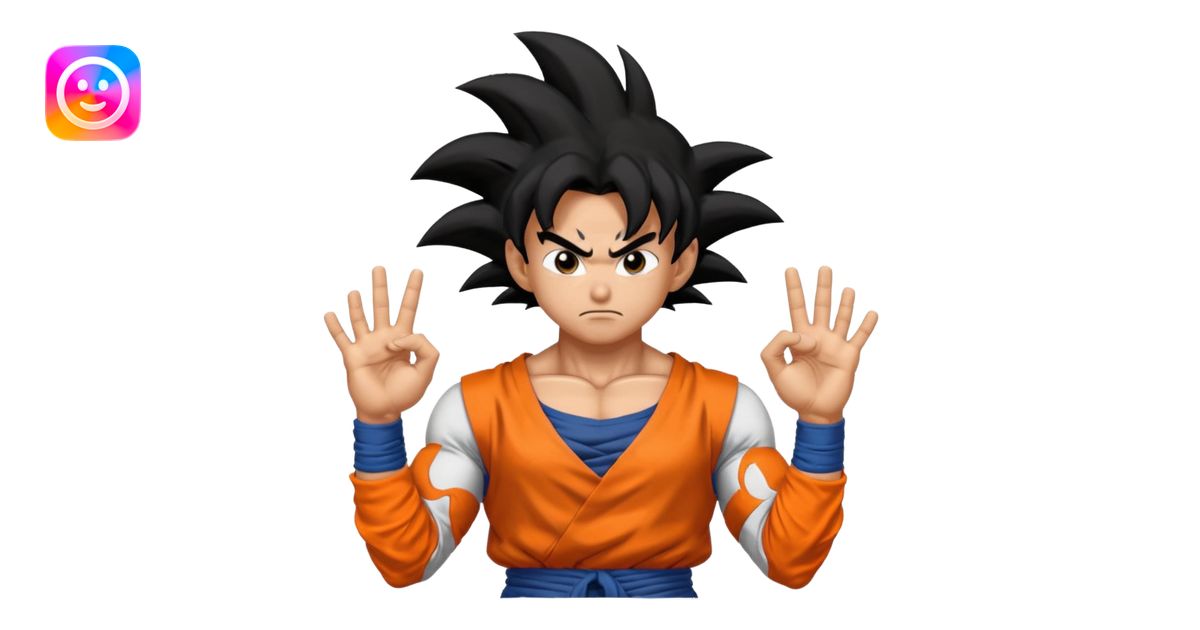 Goku fingers Ran emoji | AI Emoji Generator