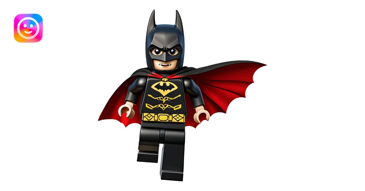 Lego Zorro Batman chasing baddies emoji | AI Emoji Generator
