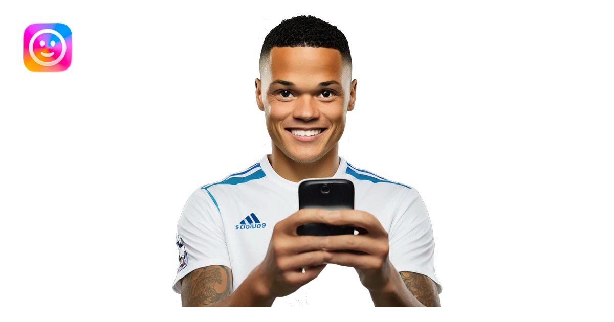 Jermaine Jenas sending a photo by text emoji | AI Emoji Generator