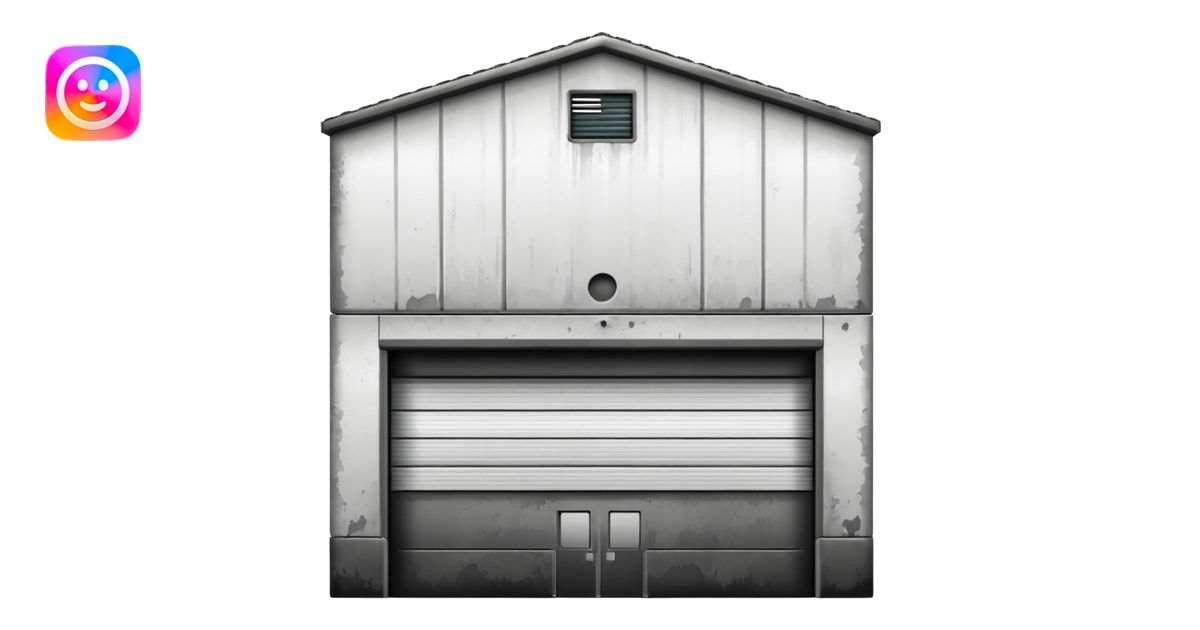 a 2d warehouse in black and white for a report from the outside emoji ...