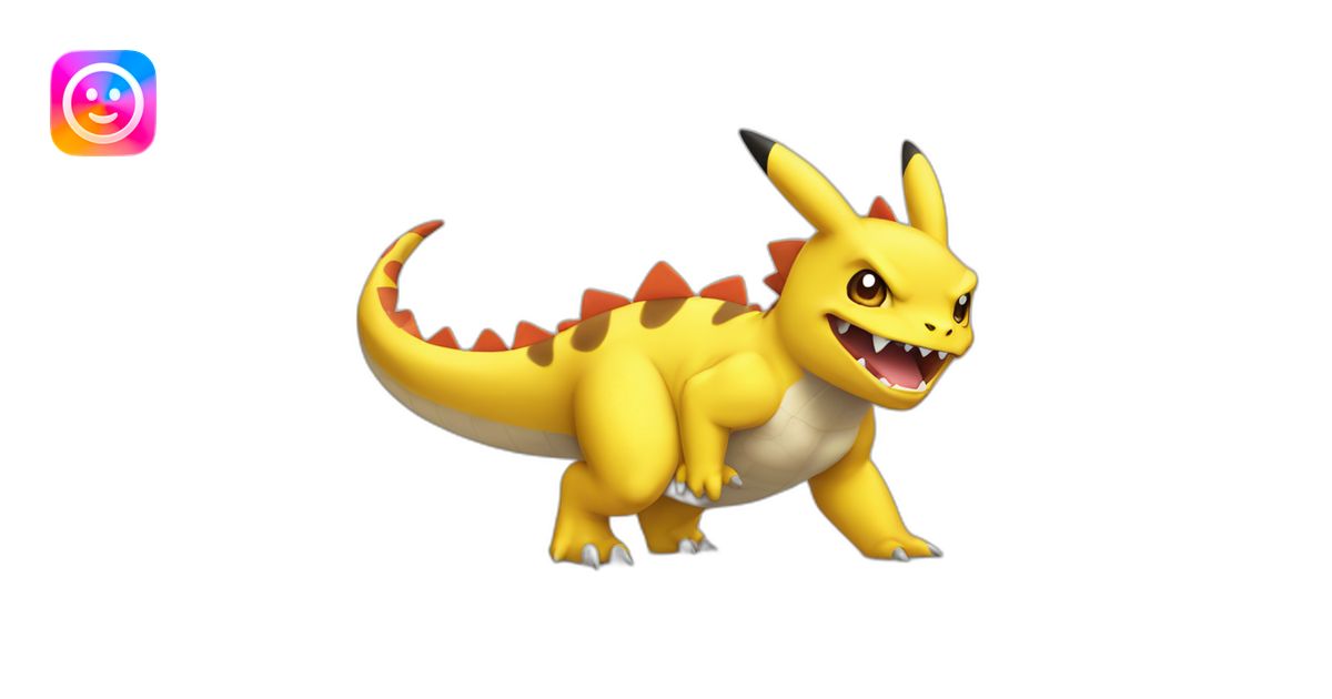 pokemon-pikachu-dinosaur emoji | AI Emoji Generator