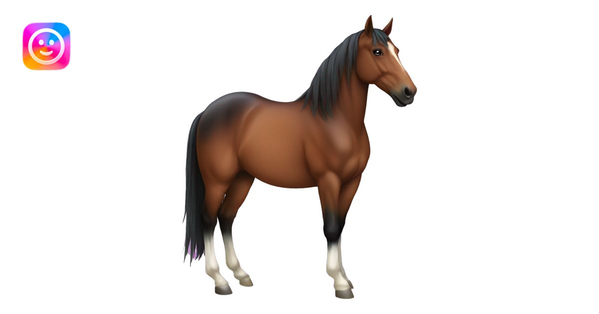 Bay horse with star emoji | AI Emoji Generator