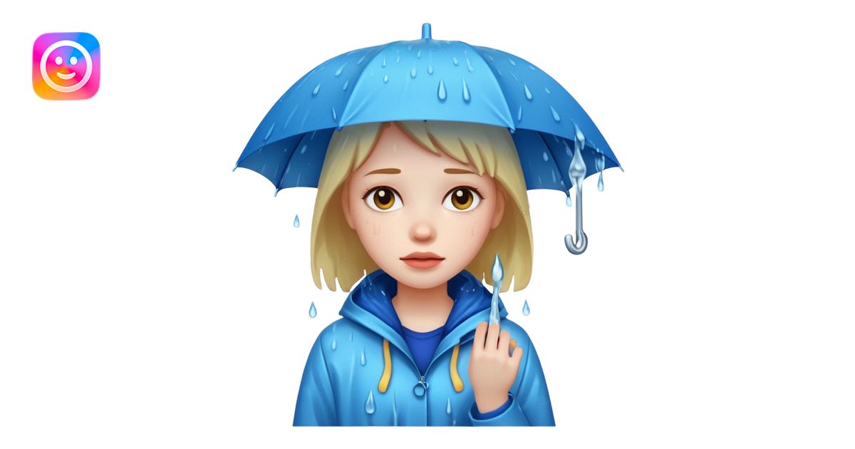 Uborka eső rá esik a lányra emoji | AI Emoji Generator