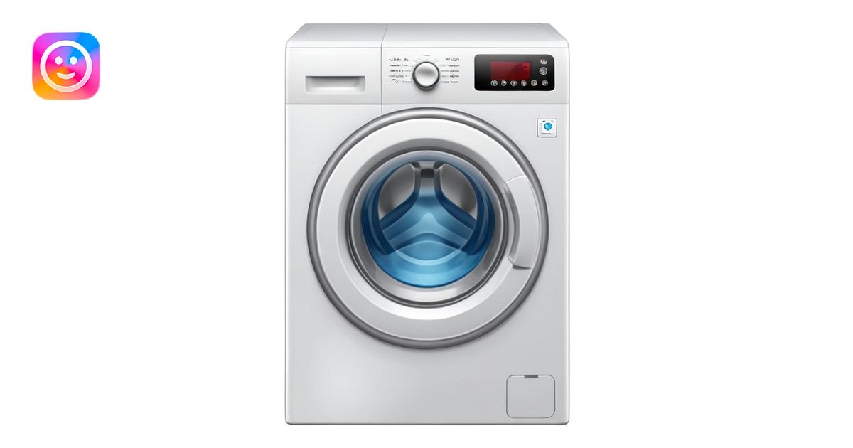 washing machine mid-cycle with clothes tumbling inside emoji | AI Emoji ...