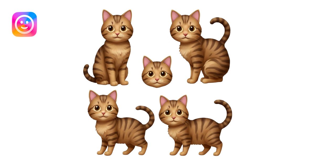 Create a cat in different poses emoji | AI Emoji Generator
