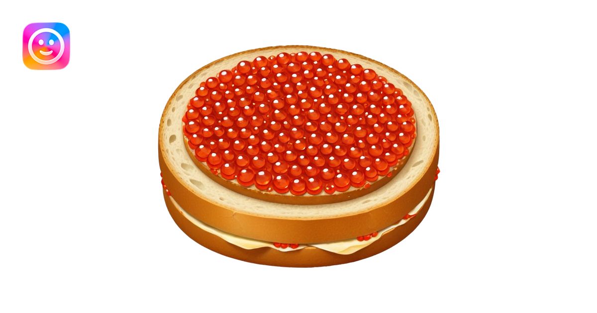 red caviar on a bread emoji | AI Emoji Generator