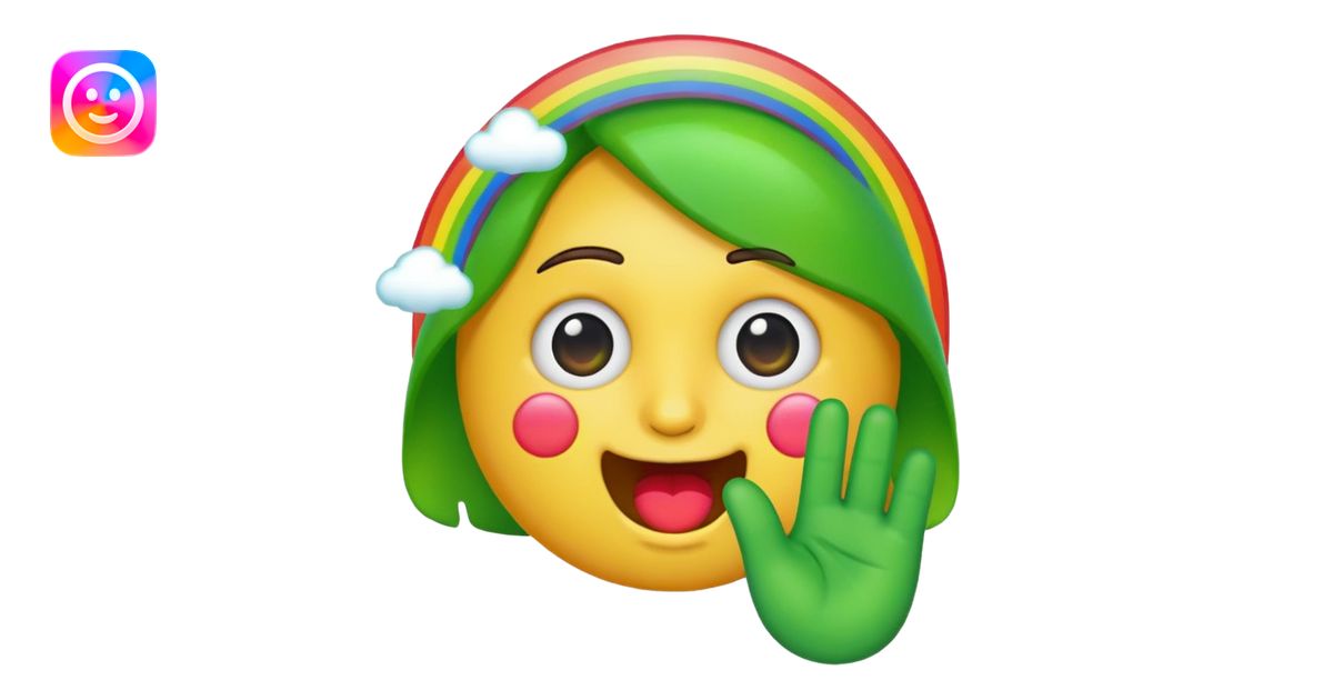emoji style face throwing up a rainbow emoji | AI Emoji Generator