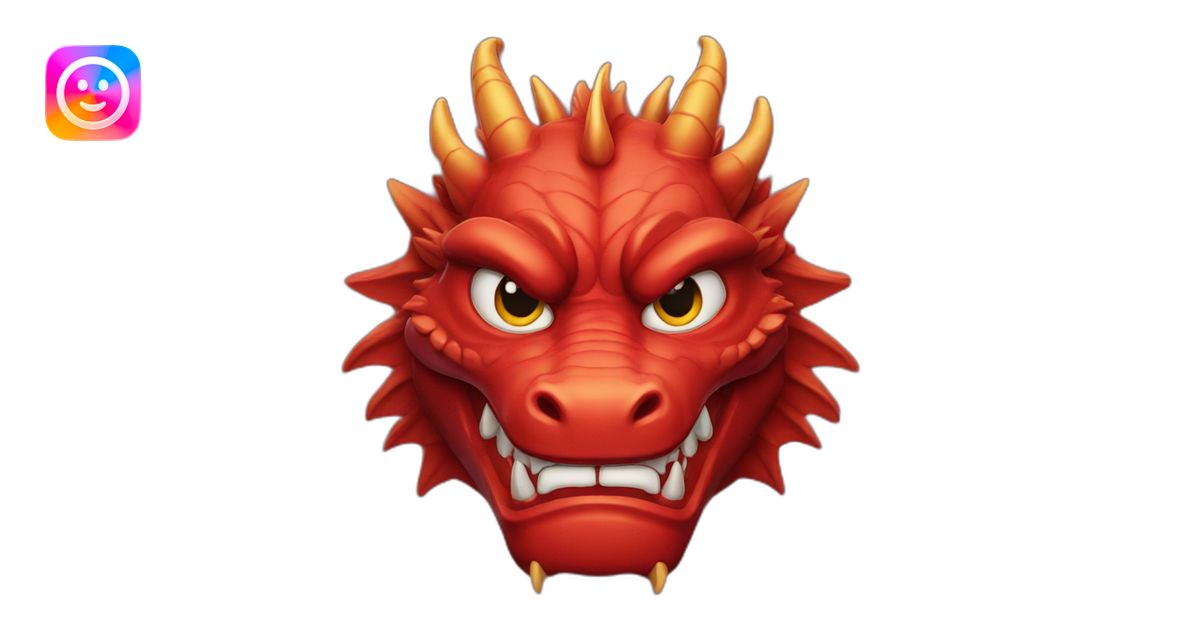 Red-Chinese-dragon-face emoji | AI Emoji Generator