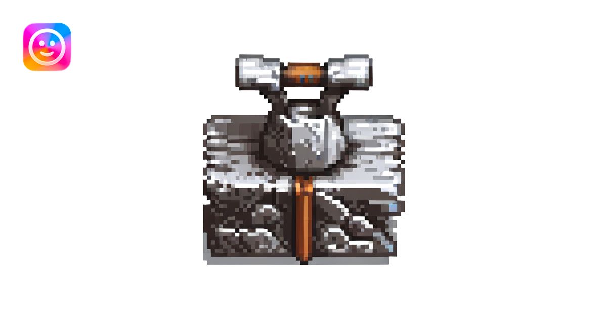 high contrast steel anvil, pixel art illustration | AI Emoji Generator