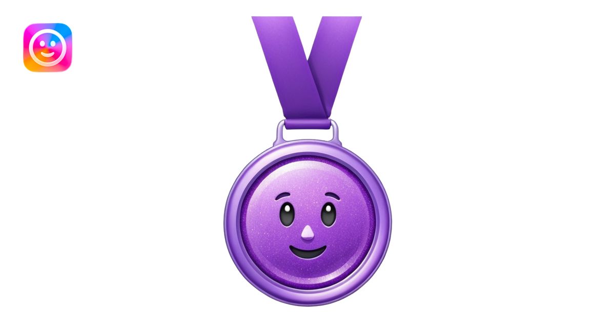 Purple Glitter medal of help emoji | AI Emoji Generator