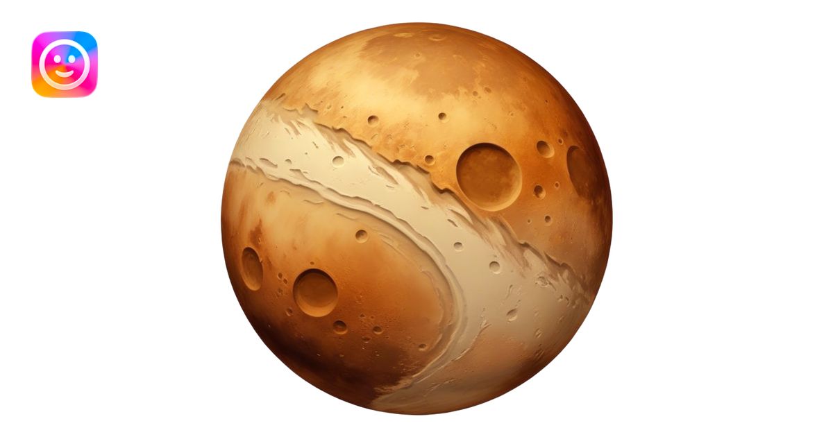 Planet mercury with alot of craters and a slightly brownish hue emoji ...