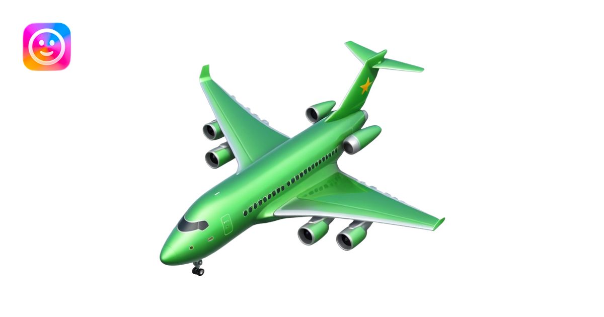 bright green jumbo jet emoji | AI Emoji Generator