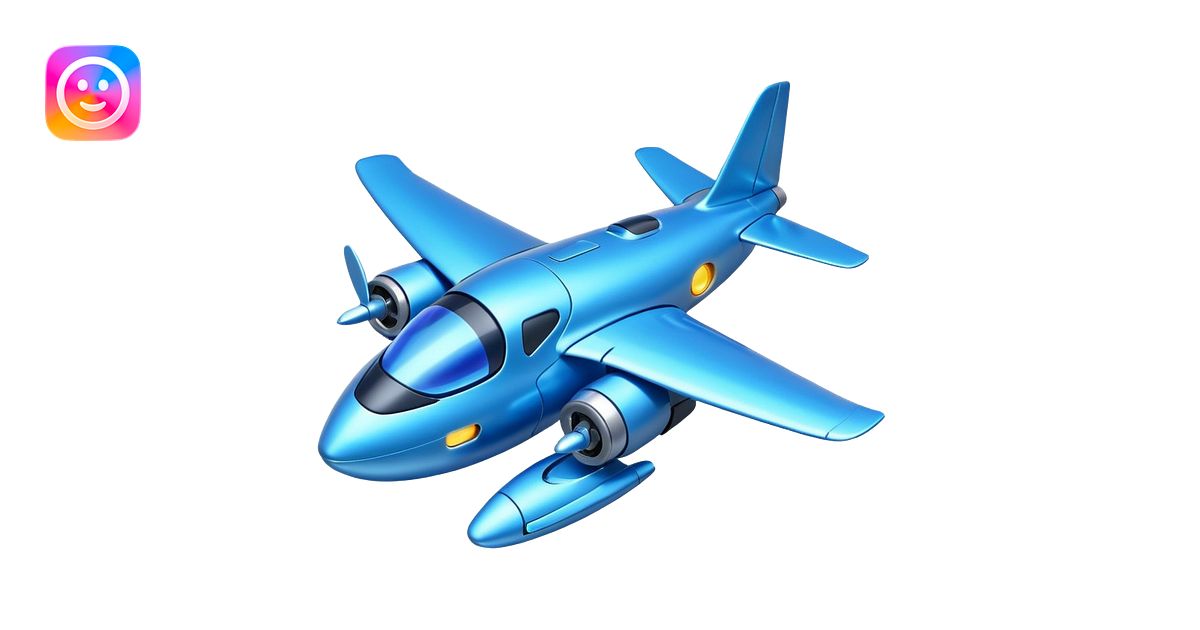 Blue robot plane running emoji | AI Emoji Generator