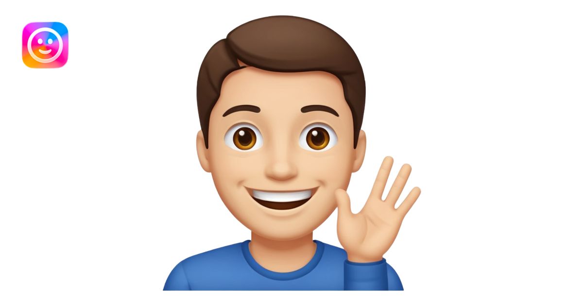 generate a emoji of man saying hii with normal skintone emoji | AI ...