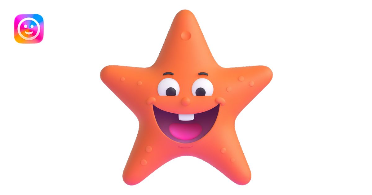 Patrick Star from SpongeBob, smiling emoji | AI Emoji Generator
