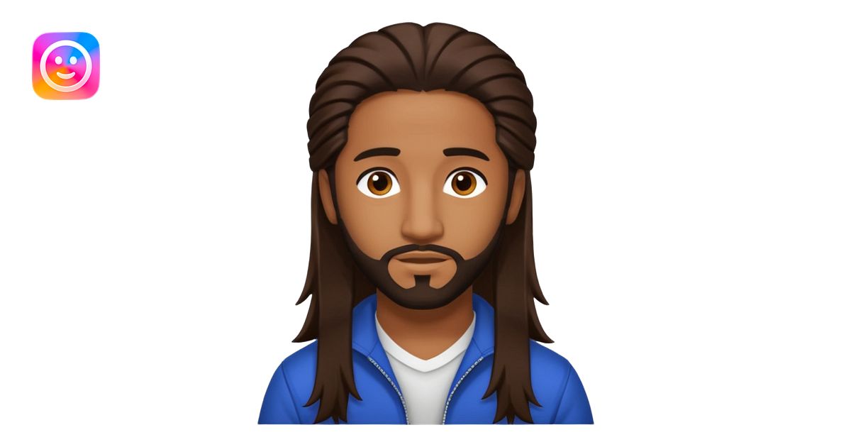 Omarion with long dark brown hair emoji | AI Emoji Generator