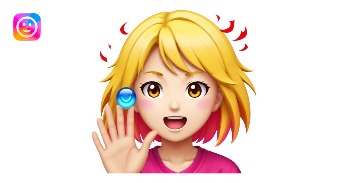 Cinematic Realistic Manga Comics Emoji, depicted as a dynamic stylized ...
