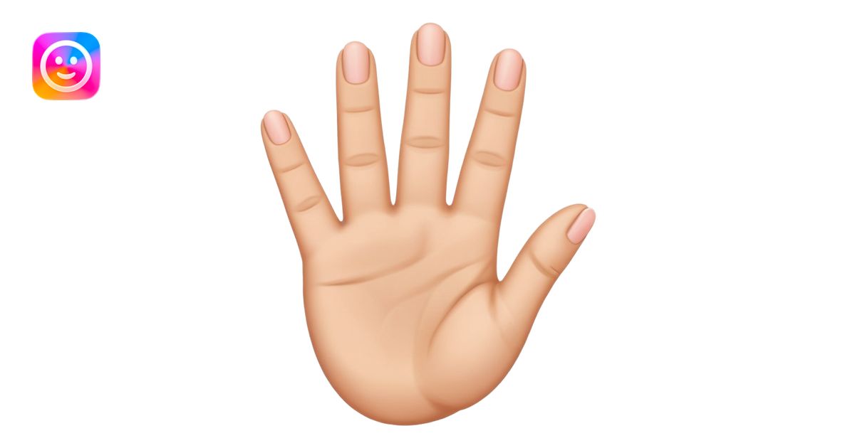 one hand emoji with 3 fingers in the middle up, and the thumb and ...