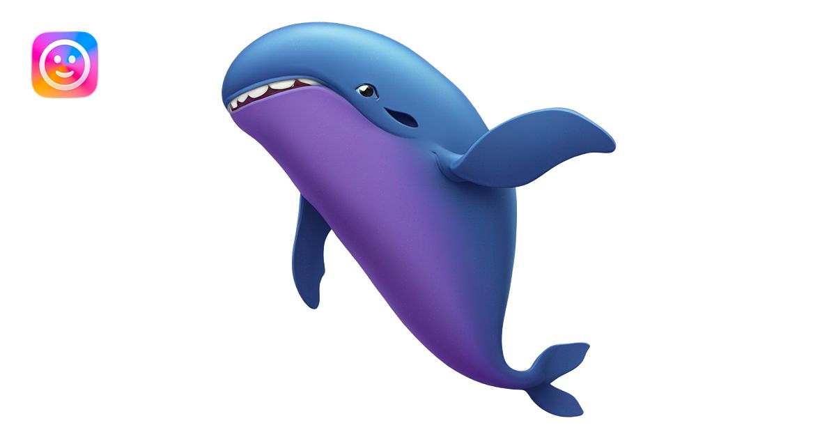 Blue whale purple, open mouth emoji | AI Emoji Generator