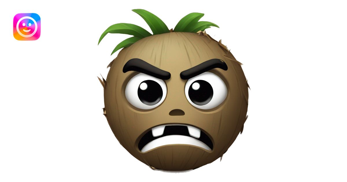 angry coconut emoji | AI Emoji Generator