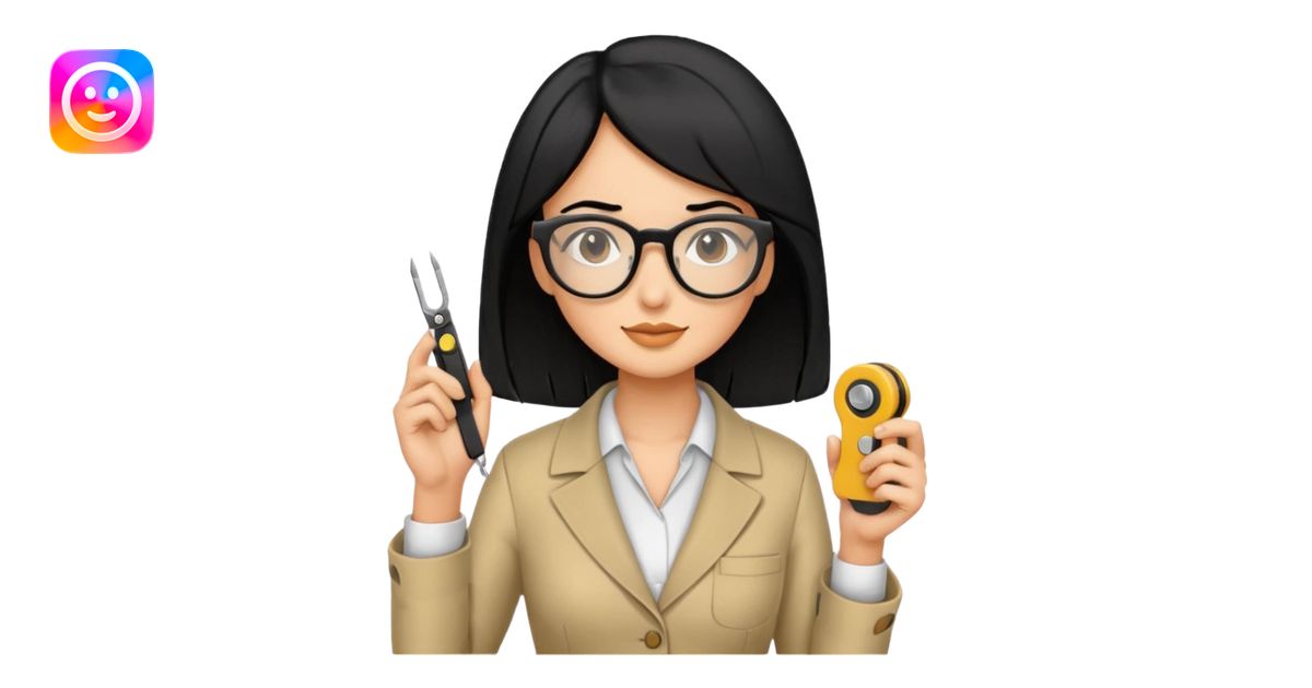 tailor woman holding measure black hair emoji | AI Emoji Generator