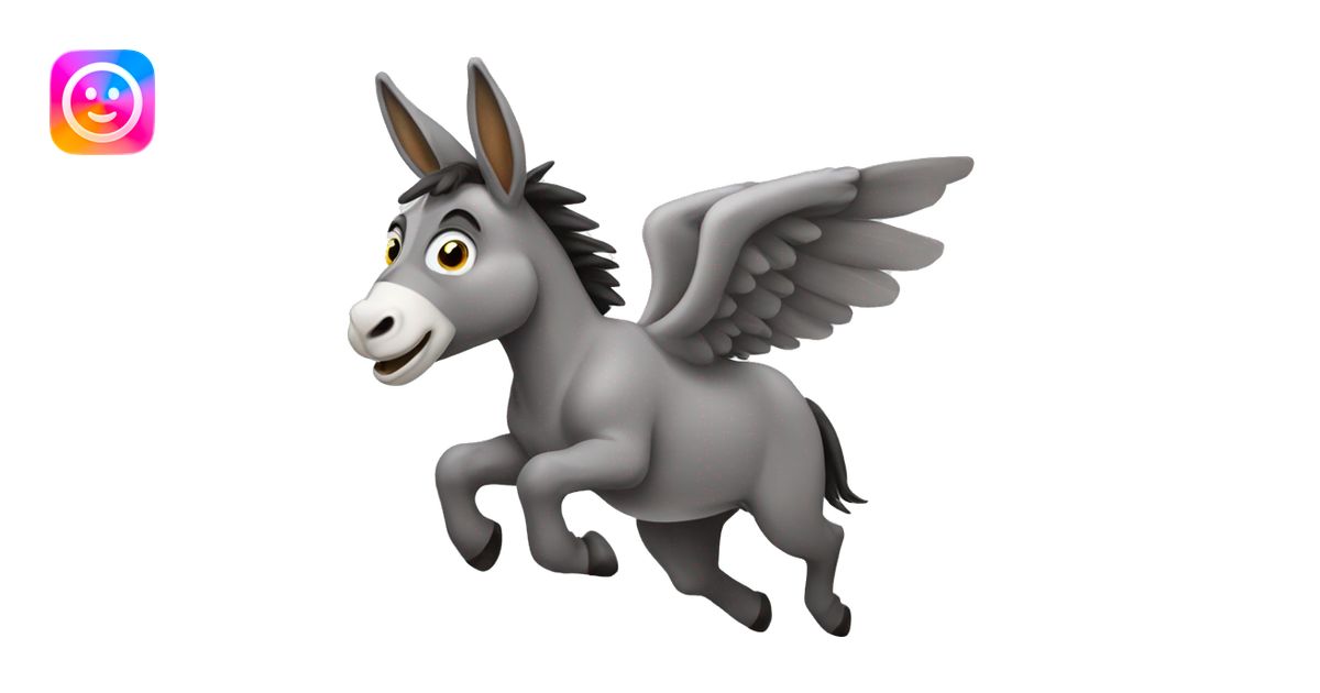 Flying donkey emoji | AI Emoji Generator