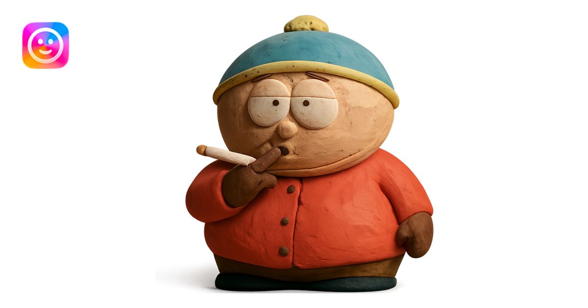 Eric Cartman from South Park smoking illustration | AI Emoji Generator