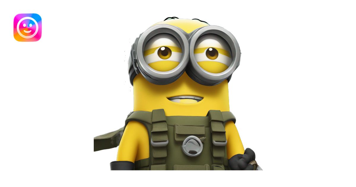 A Minion in survival gear in the forest emoji | AI Emoji Generator