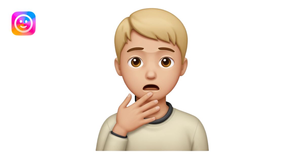 A emoji person that is choking themselves emoji | AI Emoji Generator