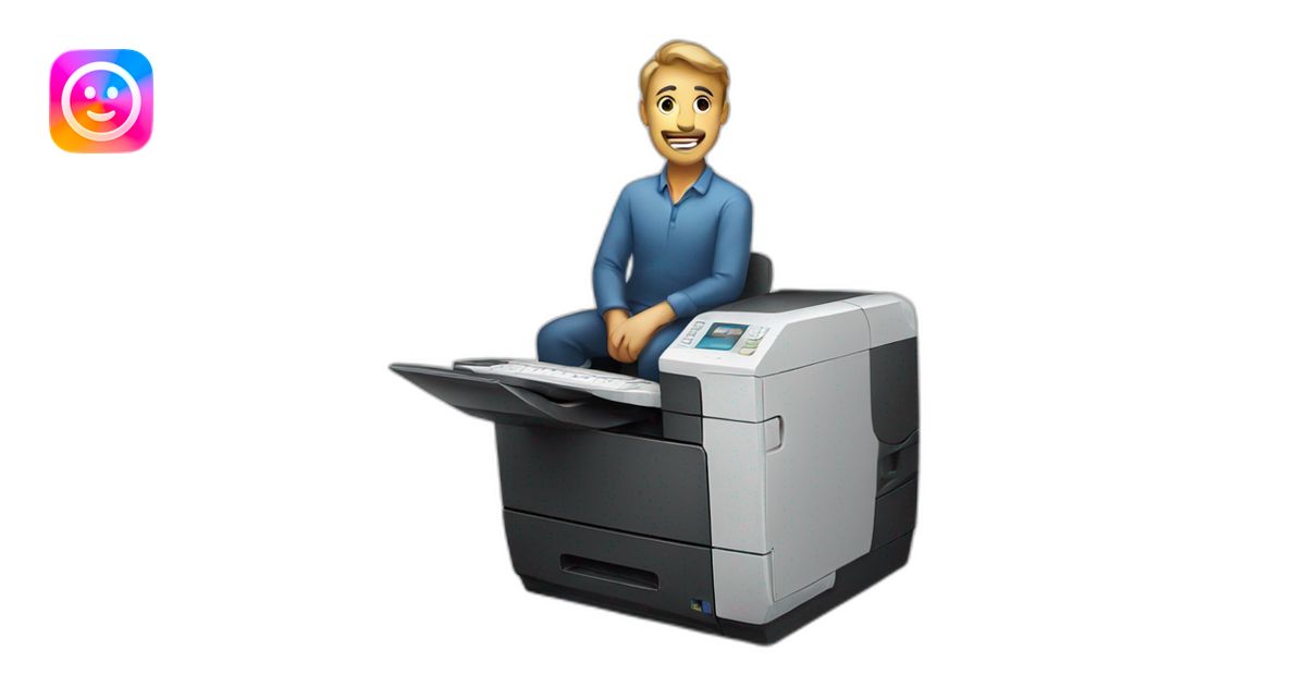 man sit on a printer emoji | AI Emoji Generator