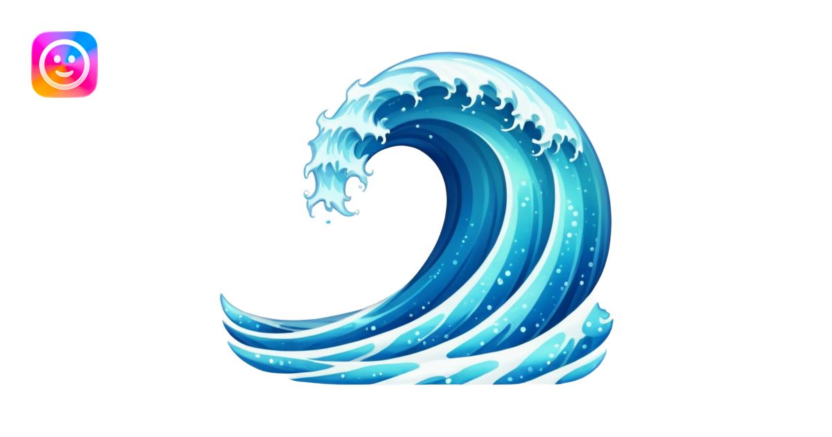 glitter wave ocean surf cian emoji | AI Emoji Generator