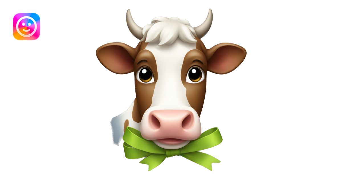Cow with bow emoji | AI Emoji Generator