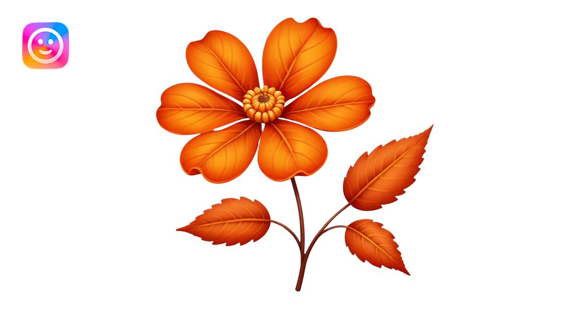 An autumn flower with orange-red leaves curling gently.