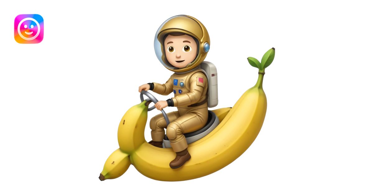 Elon musk riding a banana emoji | AI Emoji Generator