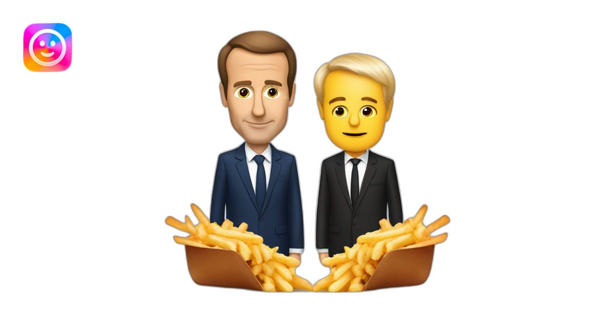 poutine et macron court emoji | AI Emoji Generator