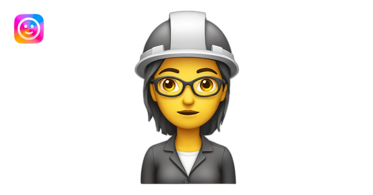 Sad Exhausted female architect emoji | AI Emoji Generator
