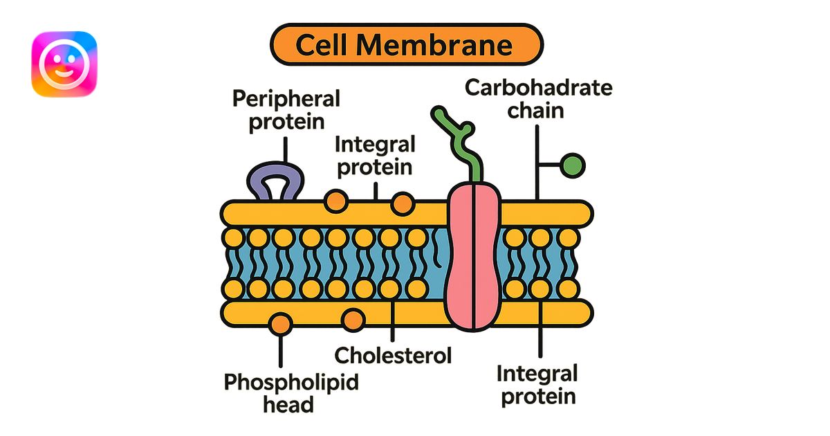 scientific diagram style detailed illustration of cell membrane ...