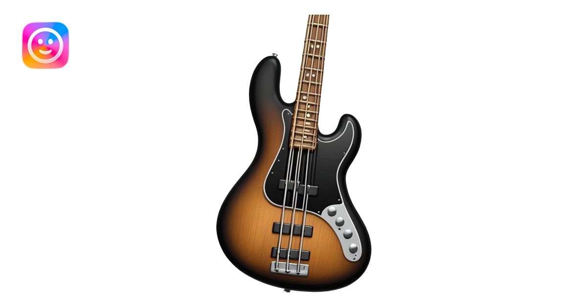 Black electric bass emoji | AI Emoji Generator